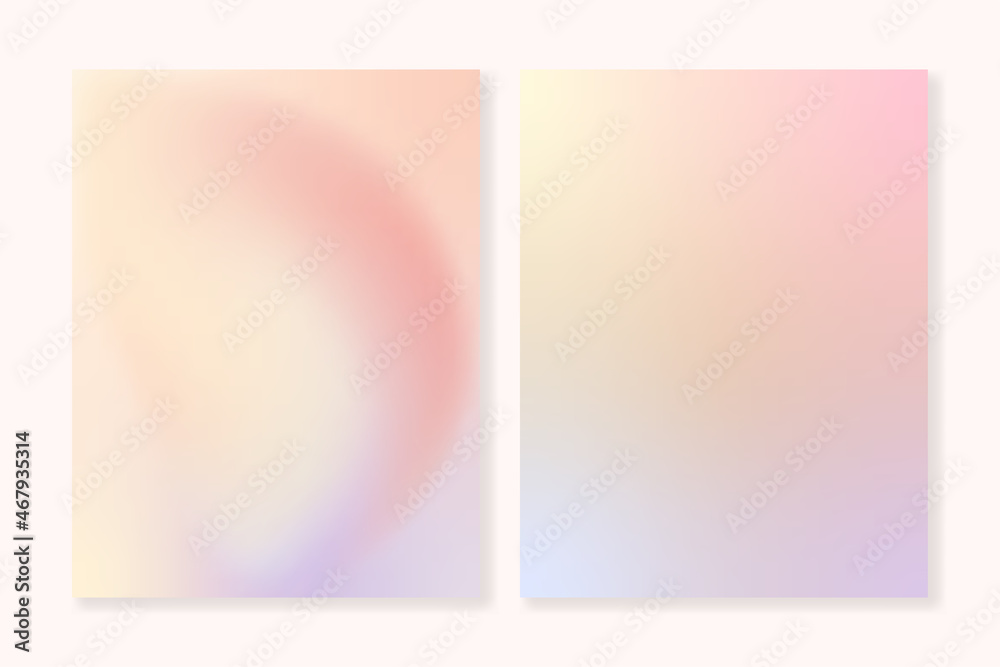 Modern gradient vector backgrounds in pastel colors. For covers ...
