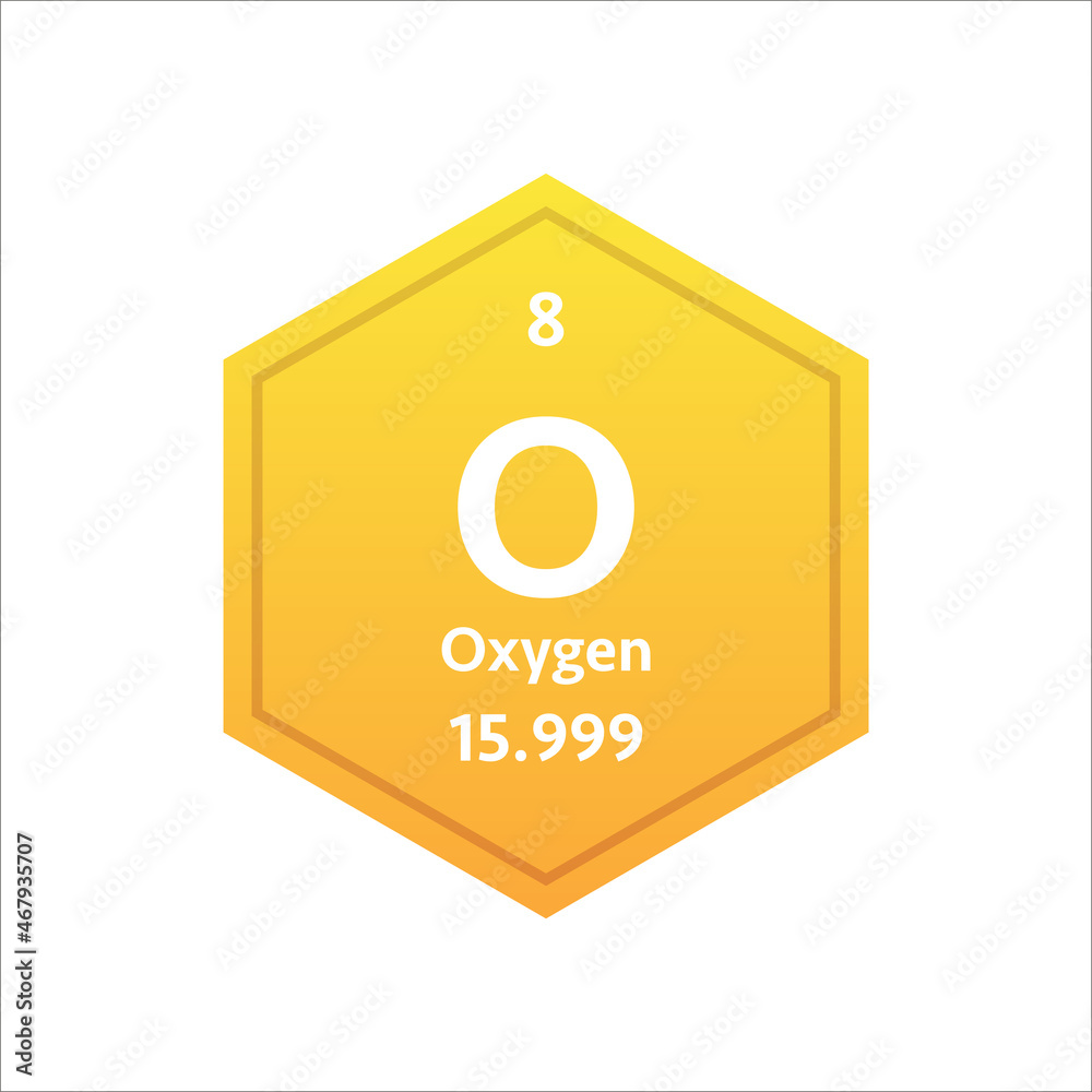 Oxygen symbol. Chemical element of the periodic table. Vector stock ...