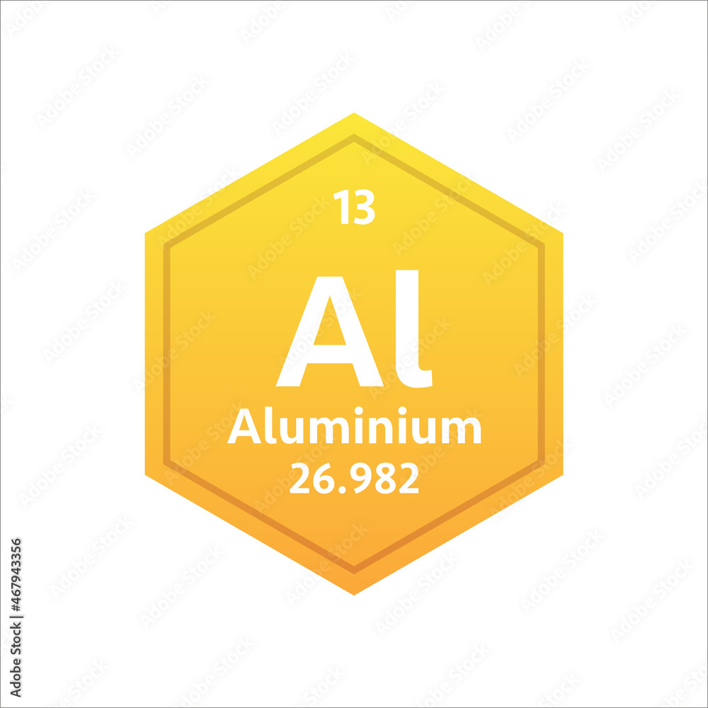 Aluminium symbol. Chemical element of the periodic table. Vector stock ...