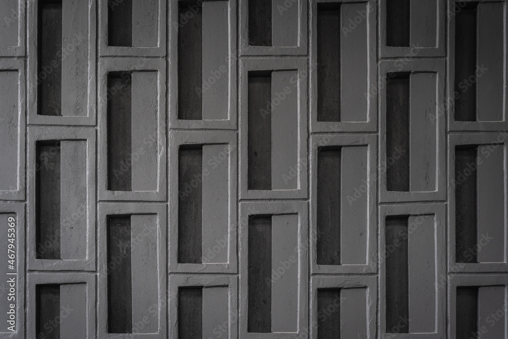 Grey concrete block brick wall panel square geometric pattern seamless ...