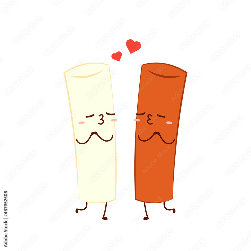 Tteokbokki noodle vector. Tteokbokki character design. Spicy rice cake ...