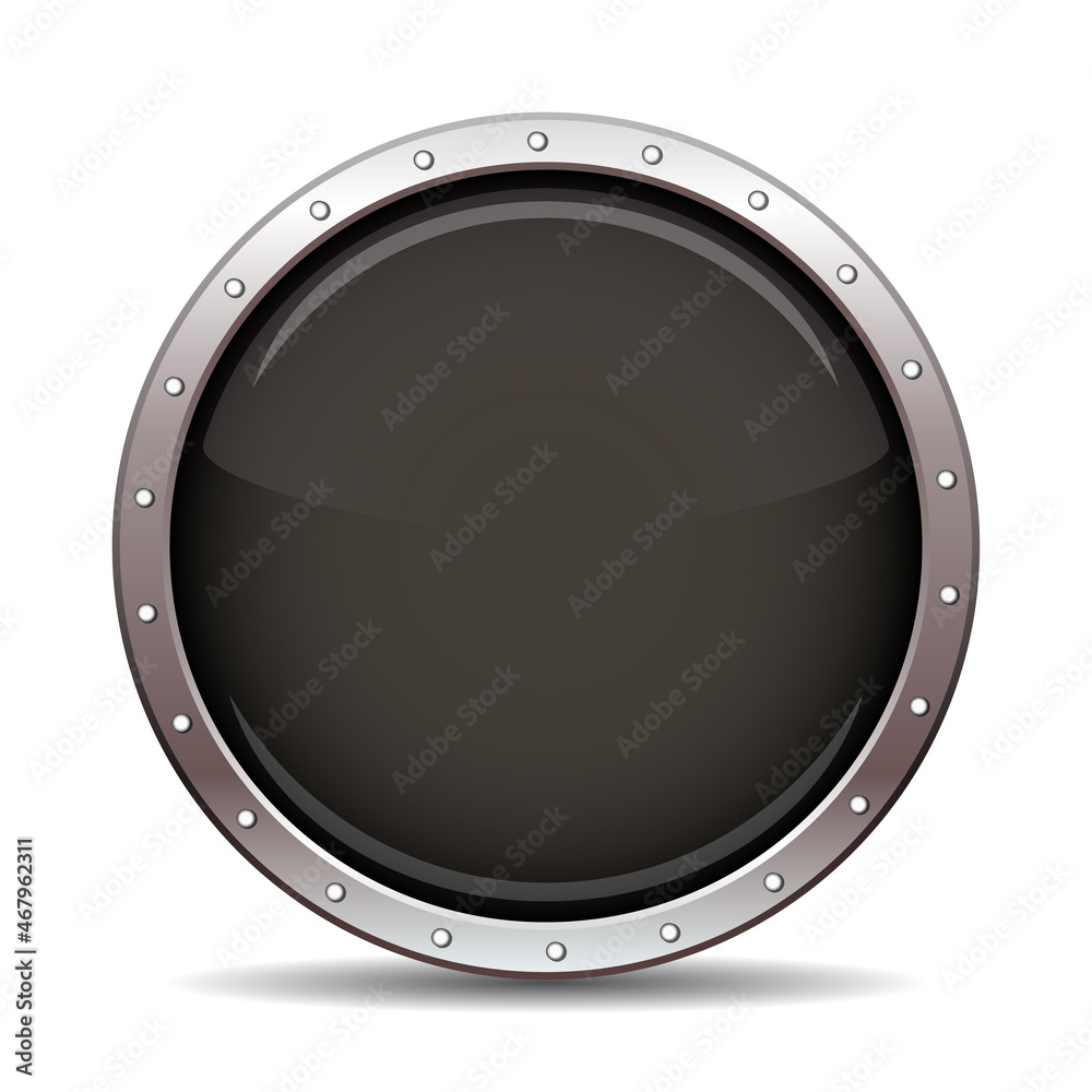 Vector black glossy metal shield. Vector illustration Stock Vector ...