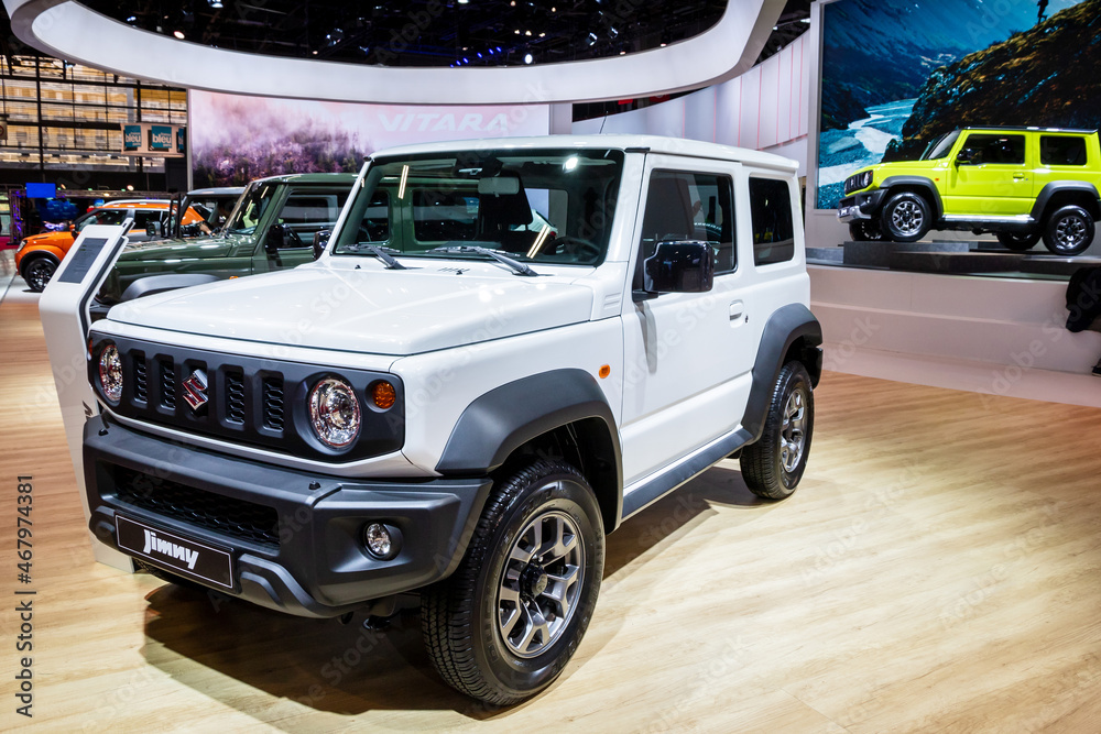 Suzuki Jimny four-wheel drive off-road mini SUV car showcased at the ...