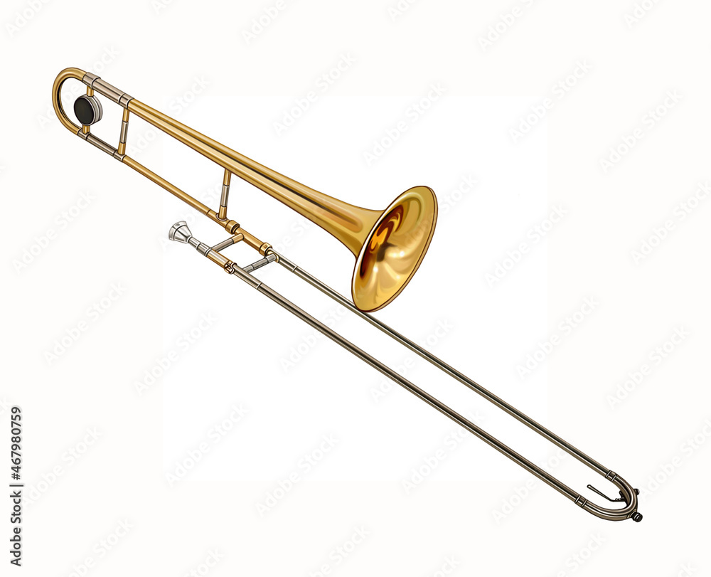 trombone musical instrument Stock Illustration | Adobe Stock