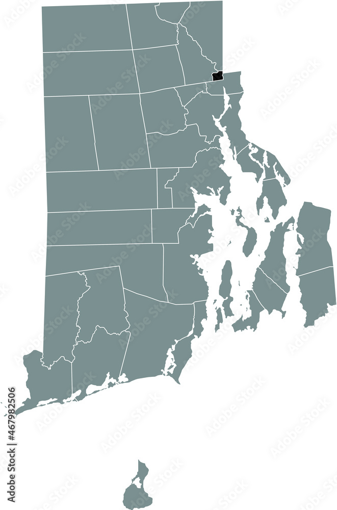 Black highlighted location map of the Central Falls inside gray ...