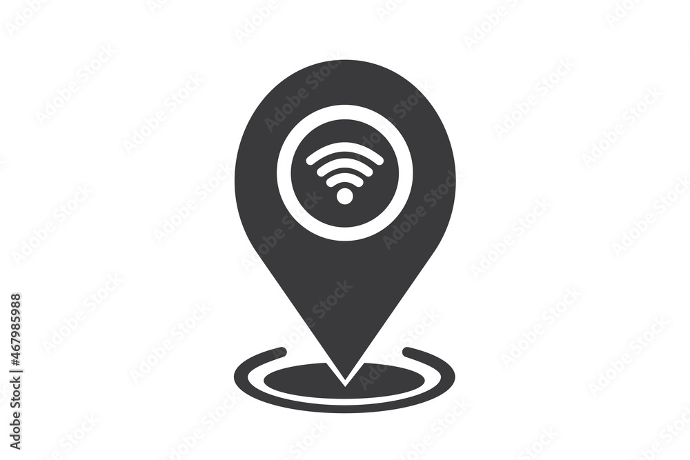 wifi pointer icon on white background for website, application ...