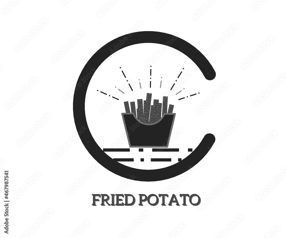 French fries logo. French fries icon. Fast food shop logo. Vector ...