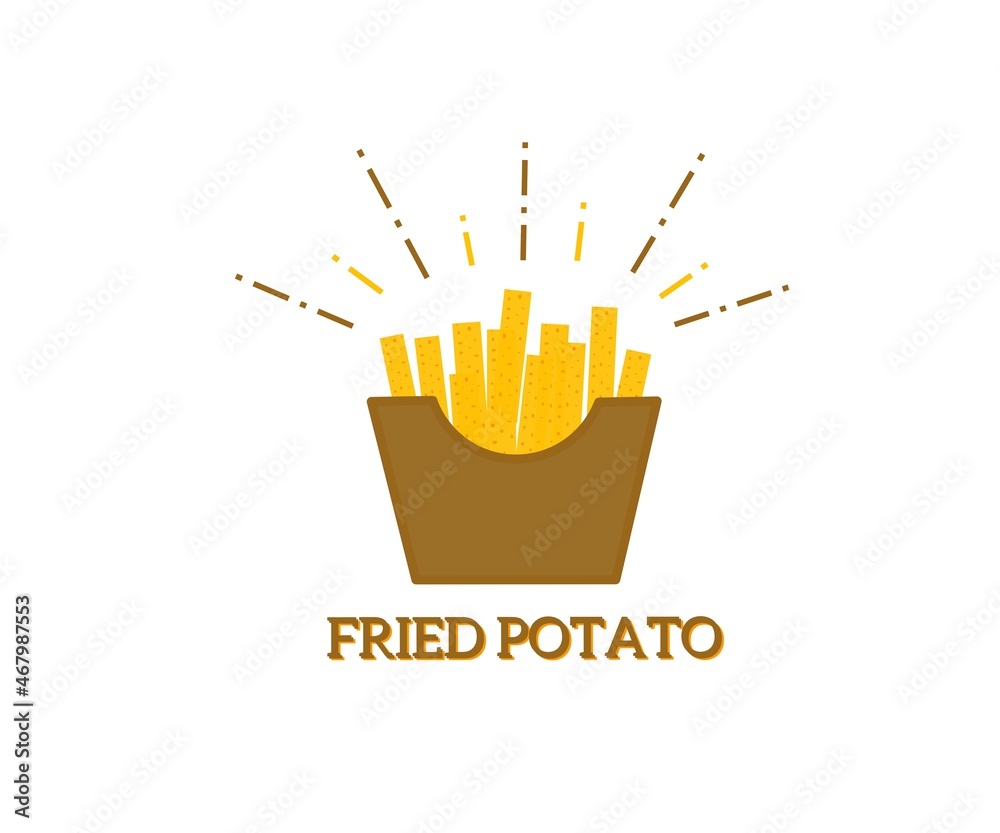 French fries logo. French fries icon. Fast food shop logo. Vector ...
