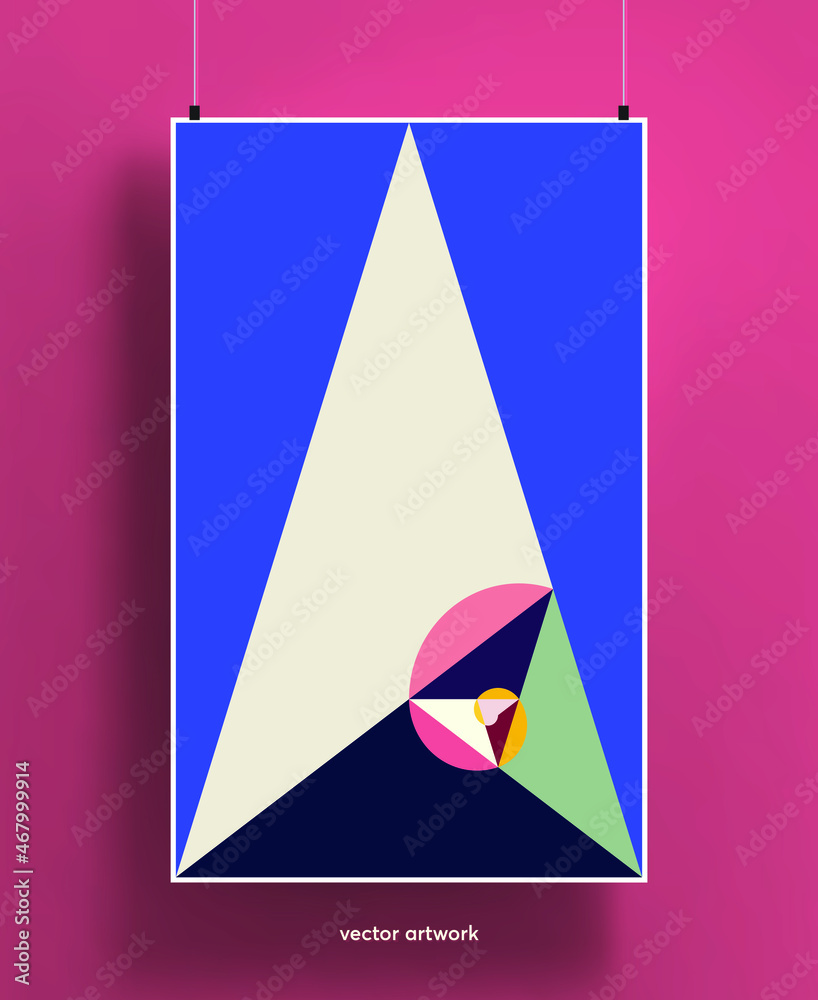 Beautiful poster template with abstract geometric shapes background ...