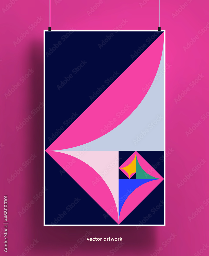 Beautiful poster template with abstract geometric shapes background ...