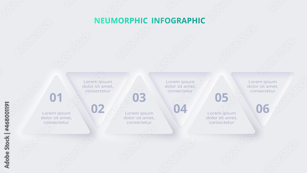 Neumorphic flow chart infographic. Creative concept for infographic ...