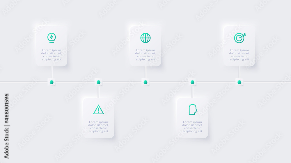 Neumorphic flow chart infographic. Creative concept for infographic ...