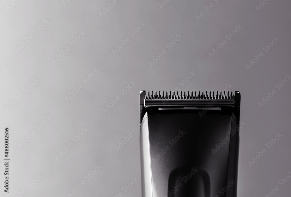 Black and white image of Closeup isolated electric hair clipper design ...
