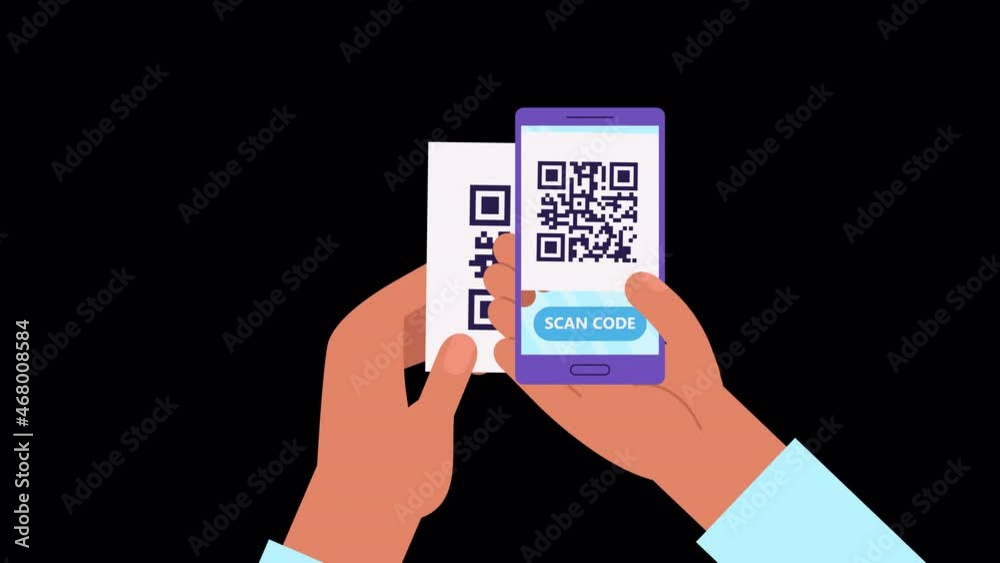 Vídeo do Stock: QR code scanning payment and verification. Animation ...