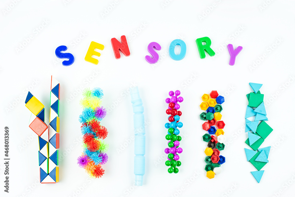 Sensory word and sensory toy for kid. Sensory training, fine motor ...