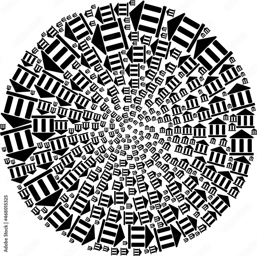 Library building icon curl round mosaic. Library building symbols are ... Library building icon curl round mosaic. Library building symbols are ...