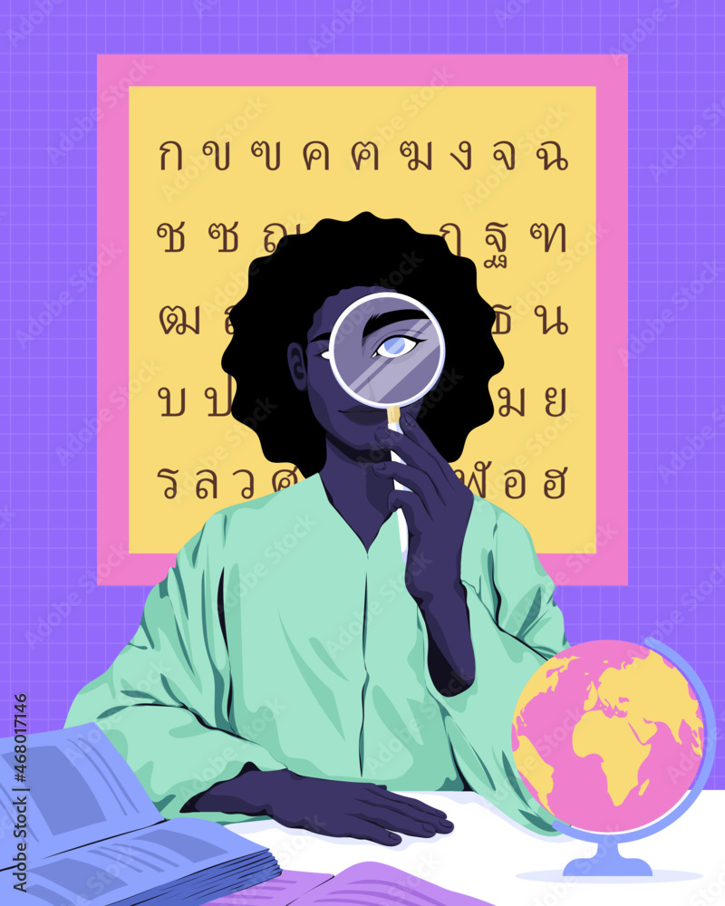 School language teacher in classroom Stock Vector | Adobe Stock