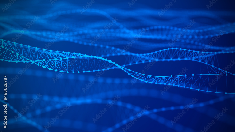 Scientific study of the molecular structure of DNA. Chemical bonds of ...