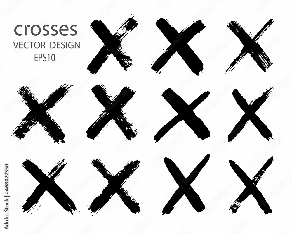 Letter X logo.Cross sign graphic symbol.A set of hand-drawn characters ...