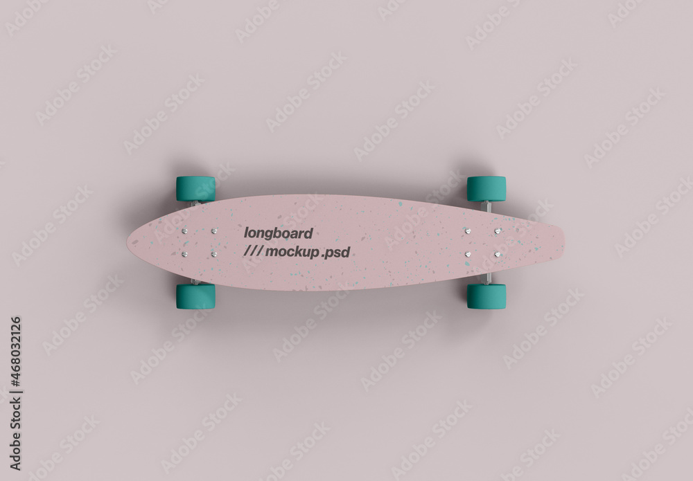 Top View of Longboard Mockup Stock Template | Adobe Stock