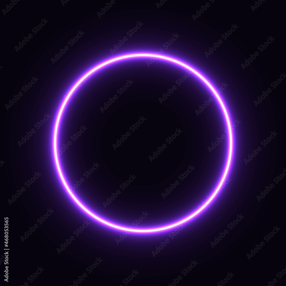 purple neon circle. glowing circle on a black background. pink neon ... purple neon circle. glowing circle on a black background. pink neon ...