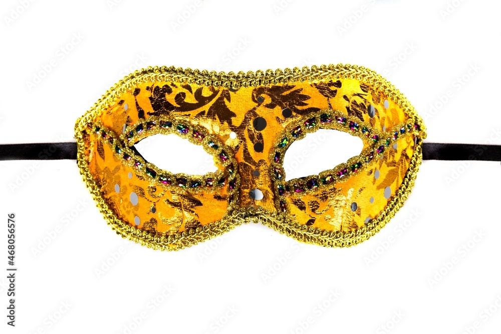 Beautiful colored golden venetian mask Stock Photo | Adobe Stock