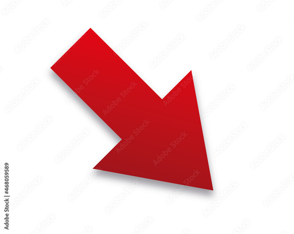 Czerwona strzałka w dół Stock Vector | Adobe Stock