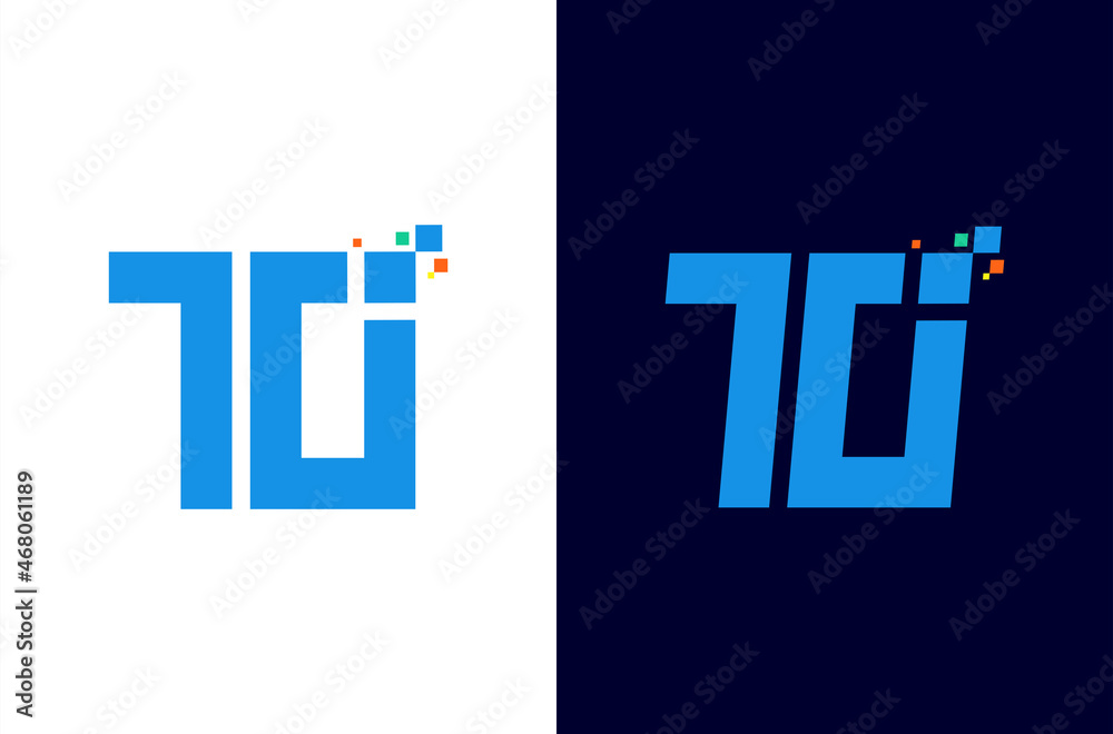 Number 70 digital logo design with pixel Stock Vector | Adobe Stock