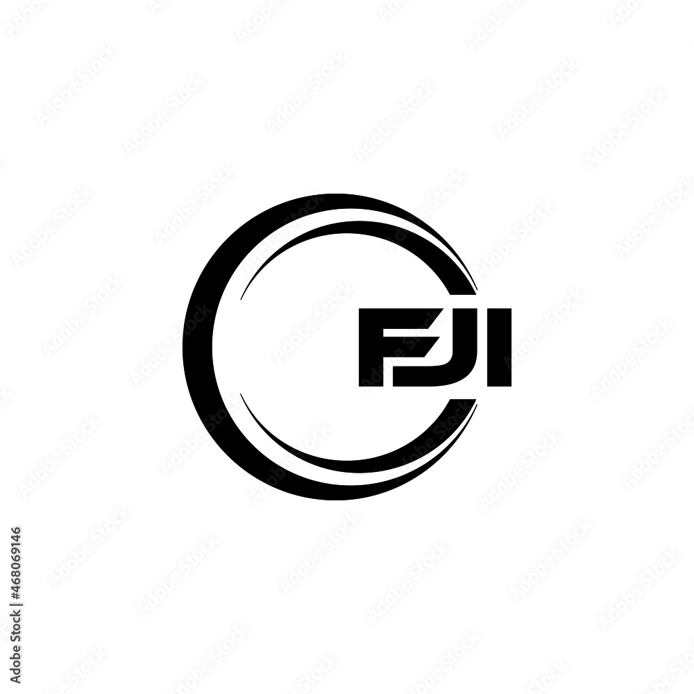 FJI letter logo design with white background in illustrator, vector ...