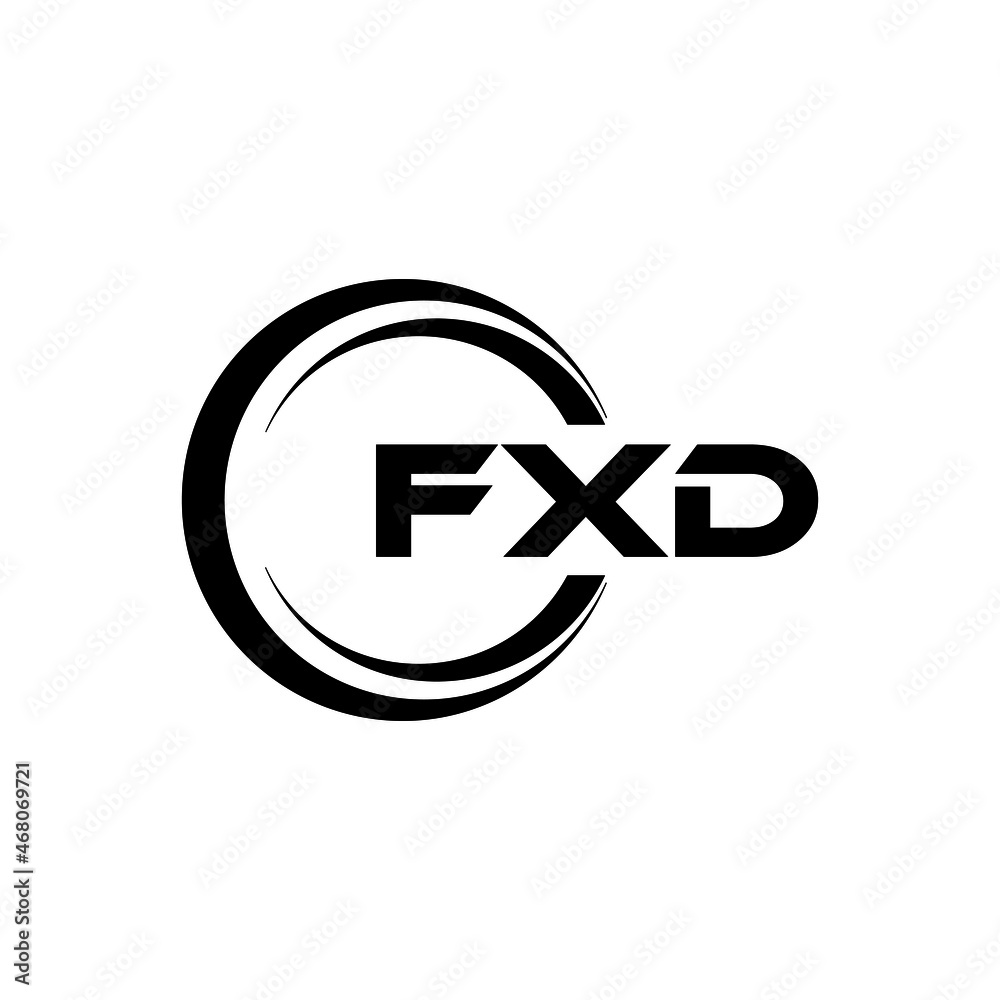 FXD letter logo design with white background in illustrator, vector ...