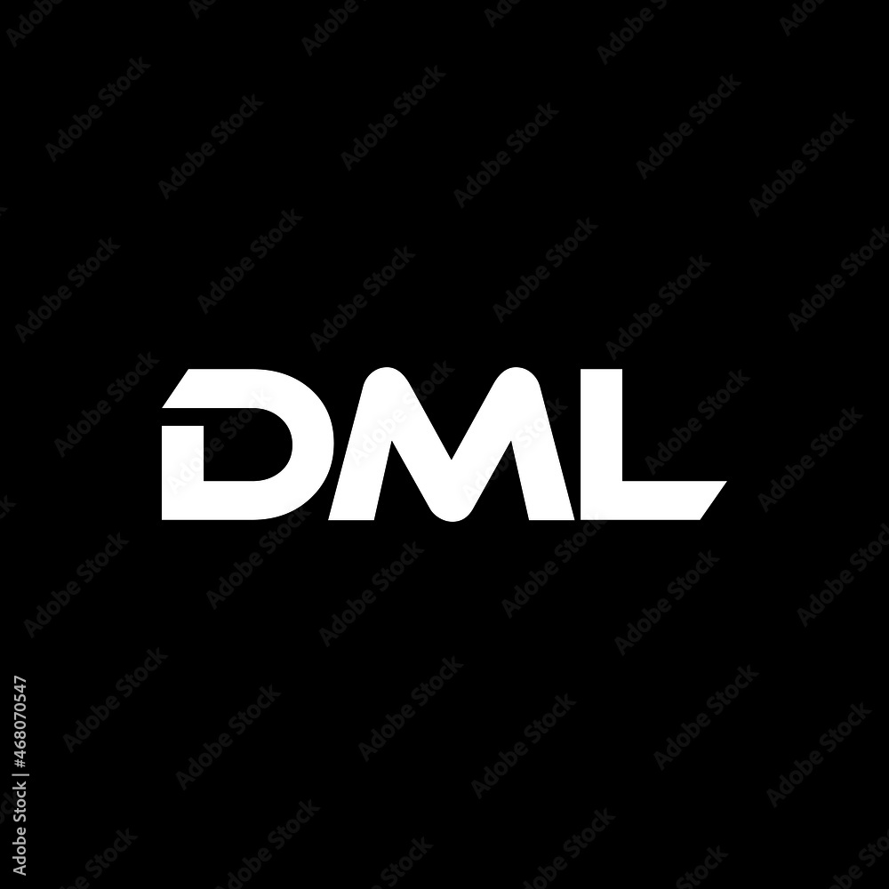 DML letter logo design with black background in illustrator, vector ...