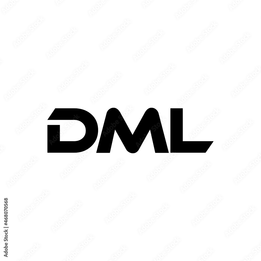 DML letter logo design with white background in illustrator, vector ...