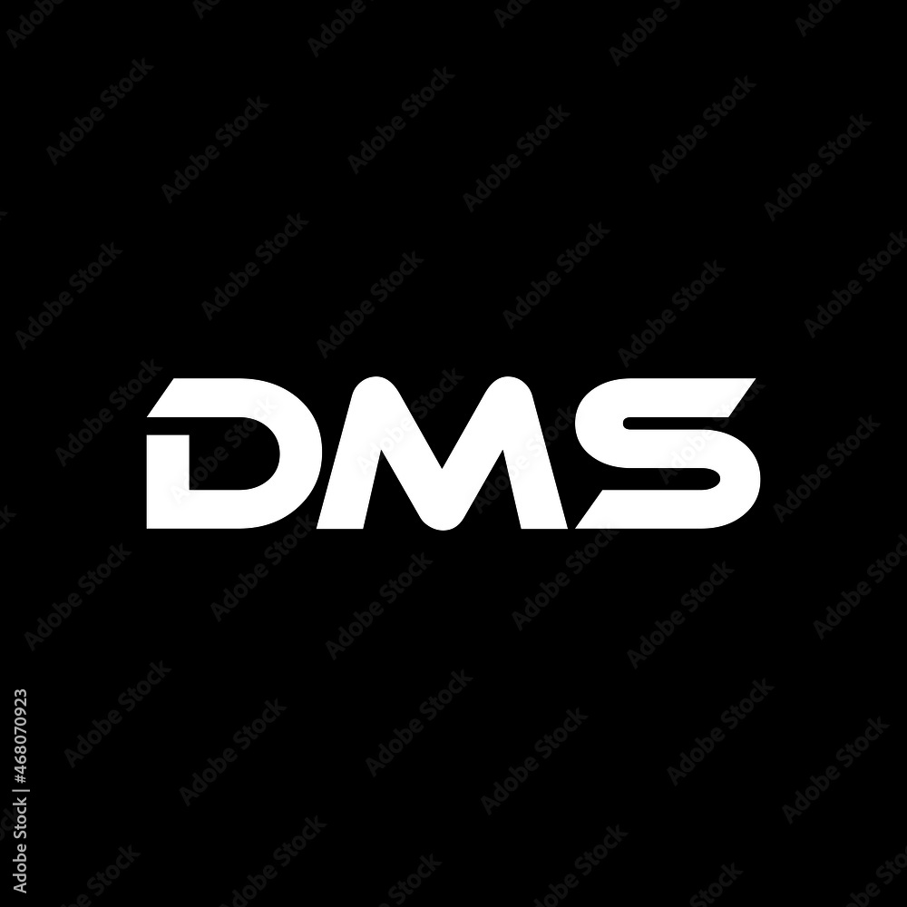DMS letter logo design with black background in illustrator, vector ...