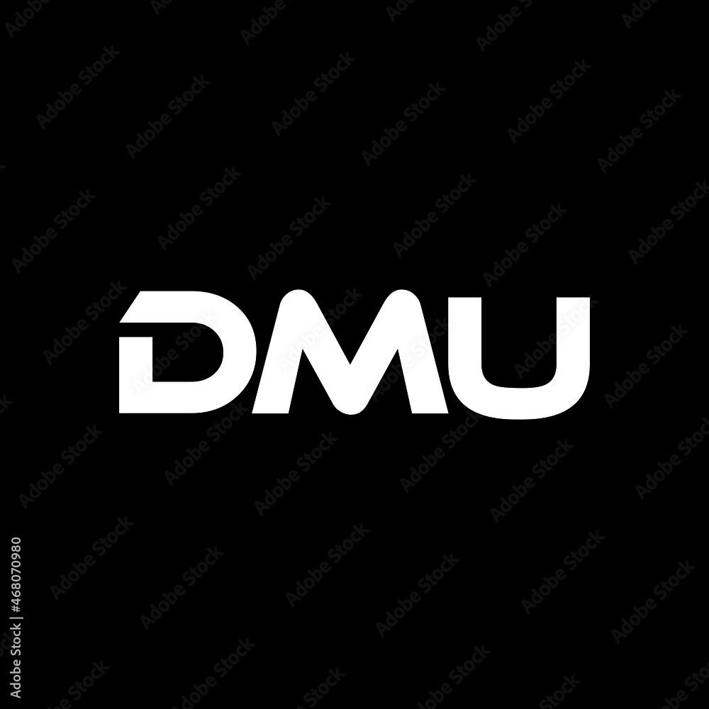 DMU letter logo design with black background in illustrator, vector ...