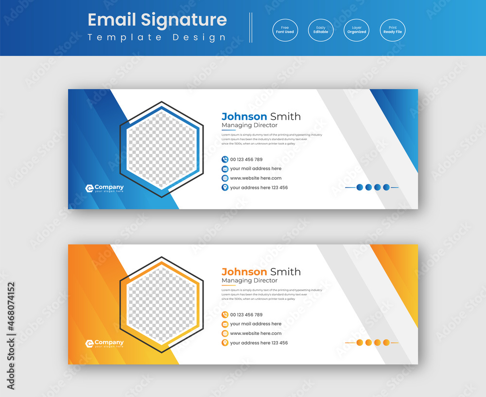 Corporate Modern Email Signature Design template. Email signature ...