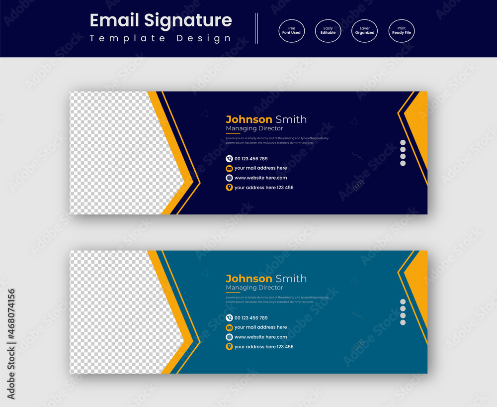 Corporate Modern Email Signature Design template. Email signature ...