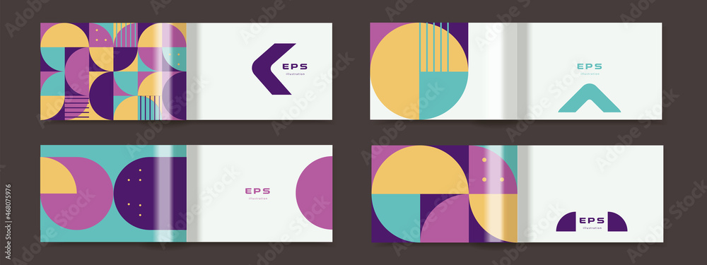 Booklet, brochure or teamlet template with design. A set of different ...