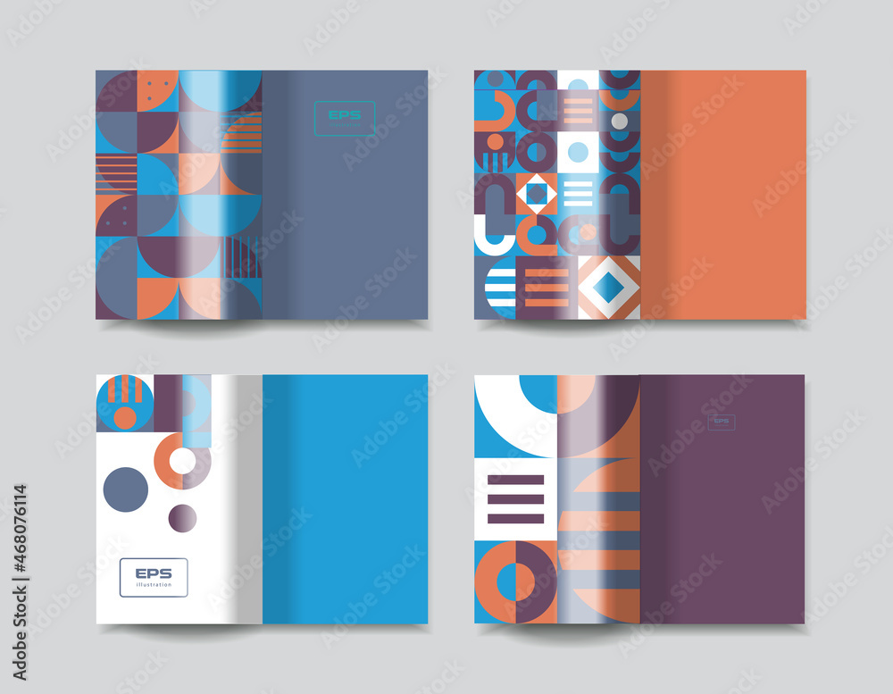 Booklet, brochure or teamlet template with design. A set of different ...