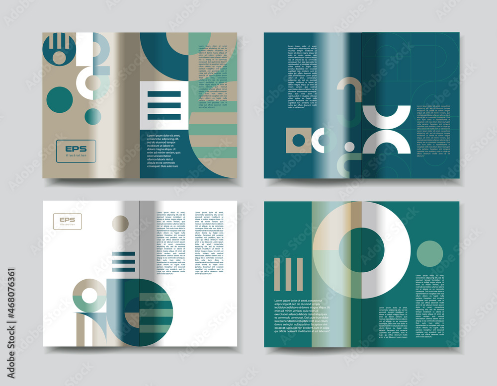 Booklet, brochure or teamlet template with design. A set of different ...