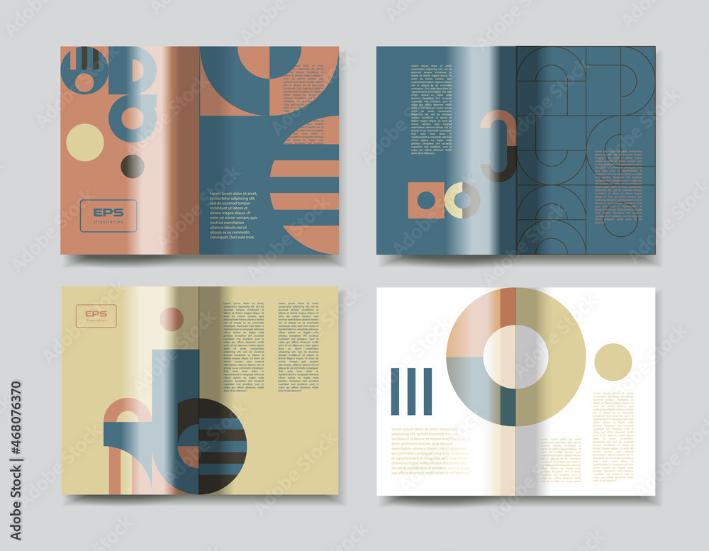 Booklet, brochure or teamlet template with design. A set of different ...