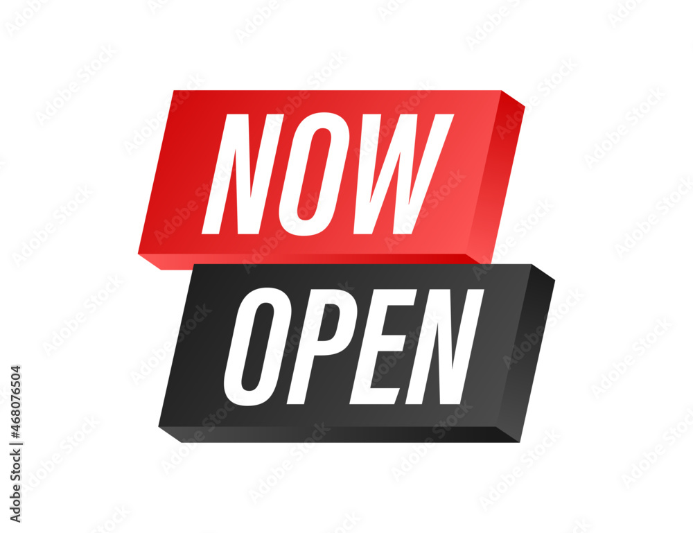 Megaphone with now open. Megaphone banner. Web design. Vector stock ...