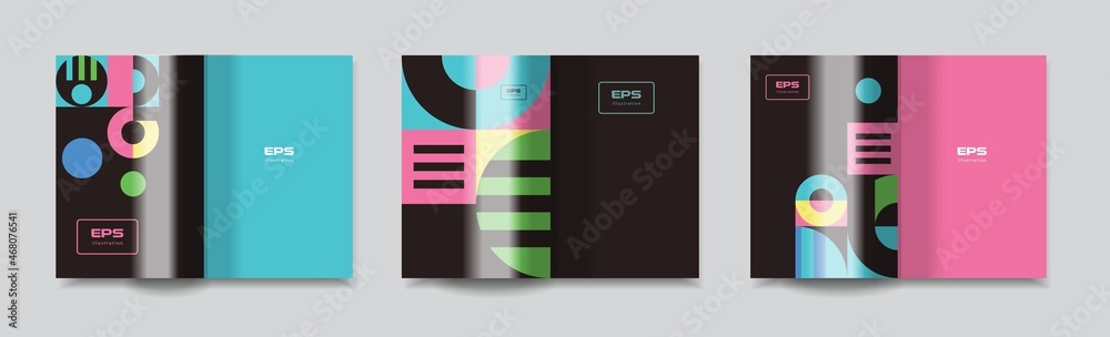 Booklet, brochure or teamlet template with design. A set of different ...