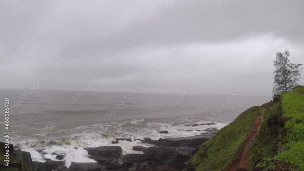 Devil's eye goa in monsoon. It is also known as devil's finger near ...