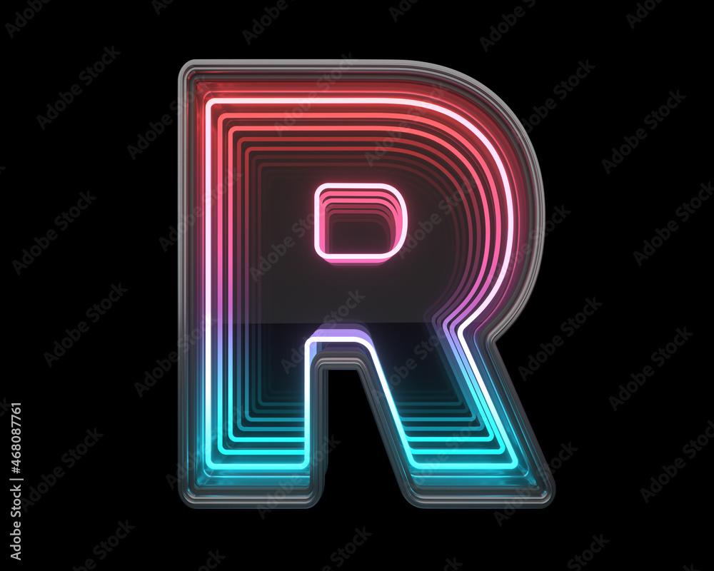 Retro infinity font. Letter R. Stock Illustration | Adobe Stock