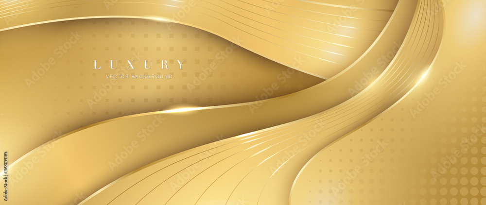 Luxury gold background vector. Abstract white and golden lines ...