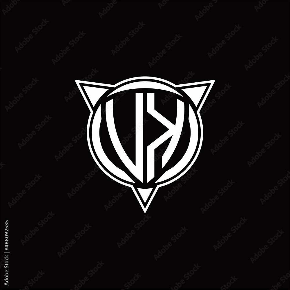 VK Logo monogram isolated with circle shape and three arrow design ...