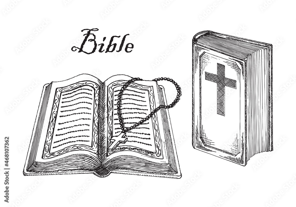 Bible, Christianity religion Holy Book. Ancient Christian sacred texts ...