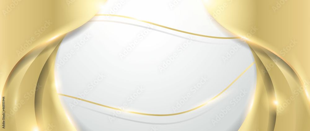 Luxury gold background vector. Abstract white and golden lines ...
