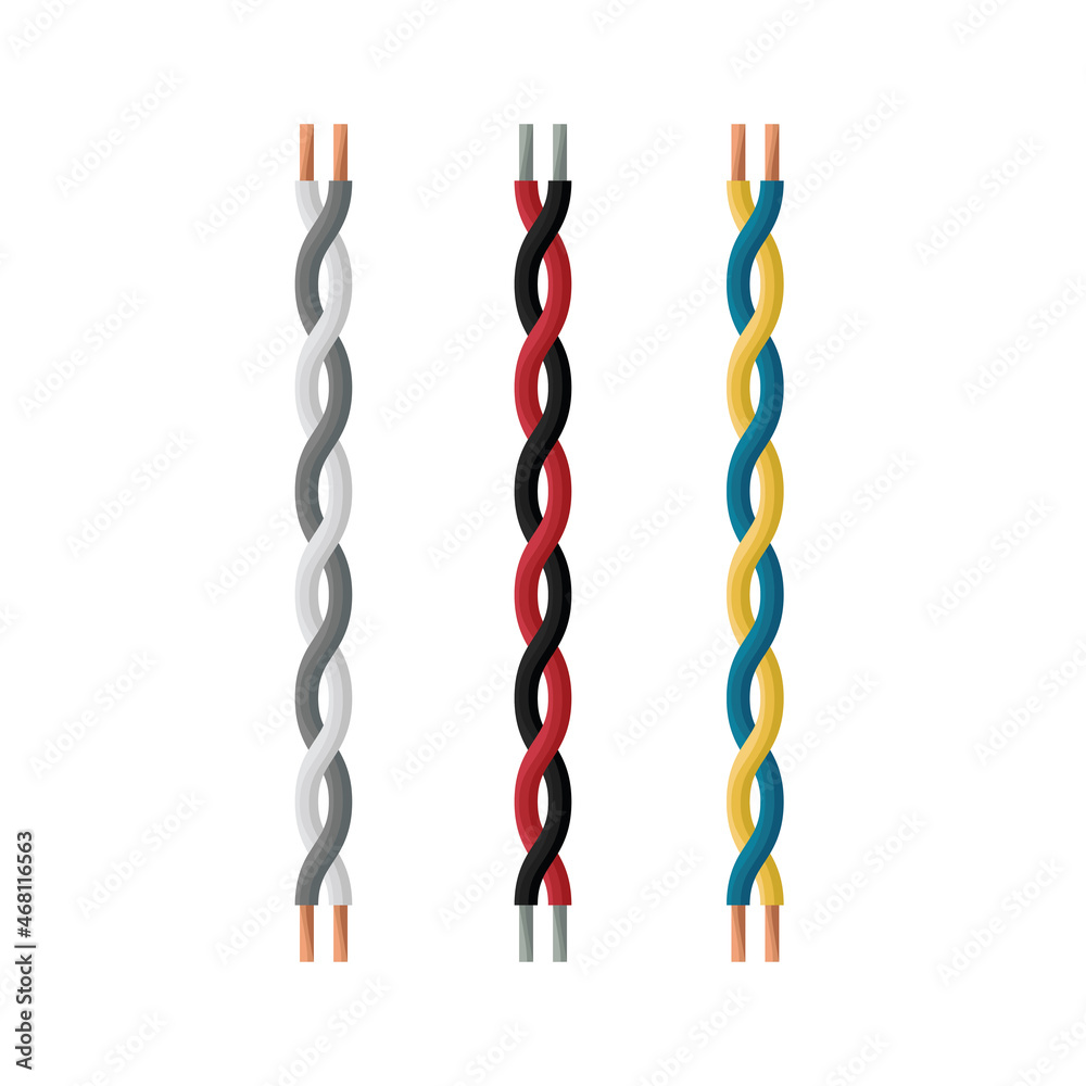Twisted paired electrical wires. A wire is an electrical product that ...