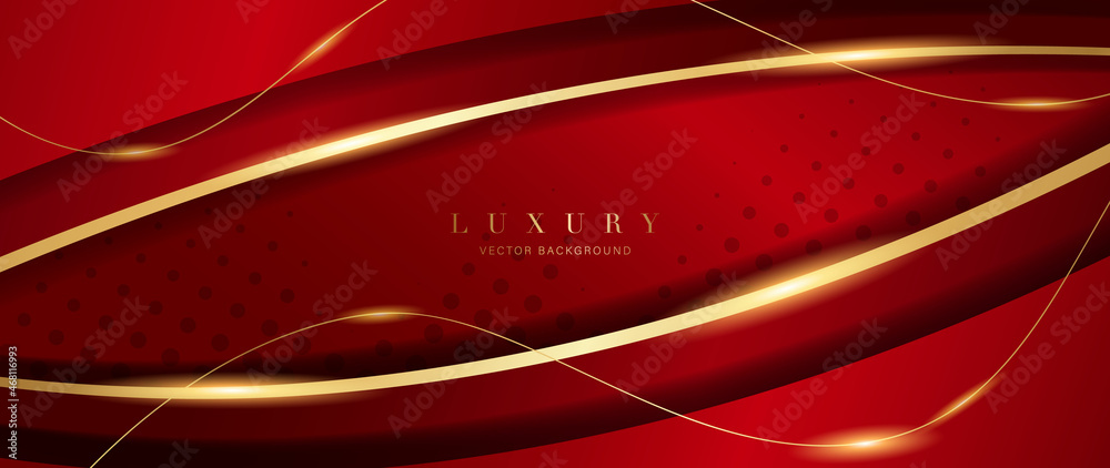 Luxury red background vector. Abstract red and golden lines background ...